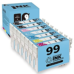 Penguin Remanufactured Ink Cartridge Replacement for Epson 99 & 98 Used for Artisan 835 725 710 800 All-in-One Printer 7 Pack (2 Black 1 Cyan 1 Magenta 1 Yellow 1Light Cyan 1 Light Magenta) Combo Pack