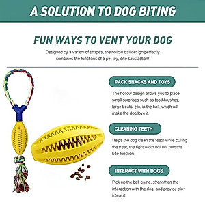 Dog Ball Rope Toy Interactive for Medium Dog for Treat Dispensing, Durable Dog Balls for Teeth Cleaning/IQ Training (Not for Aggressive chewers)