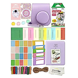 Fujifilm Instax Mini 11 Instant Camera with Case, 60 Fuji Films, Decoration Stickers, Frames, Photo Album and More Accessory kit (Lilac Purple)