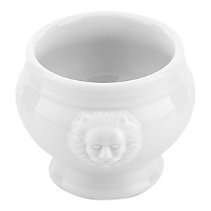 Restaurantware 6 Ounce Porcelain Bowls 10 Lion Head Design Porcelain Small Bowls - Microwave-Safe Oven-Safe White Porcelain White Bowls Chip-Resistant Round