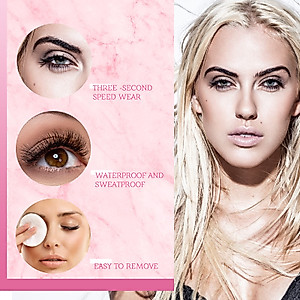 Reusable Self Adhesive Eyelashes No Glue or Eyeliner Needed Easy to Put on, Stable Non Slip Waterproof False Lashes with 2 Eyelash Tweezers Thoughtful Gift for Women Makeup, 6 Pairs (Stylish Style)