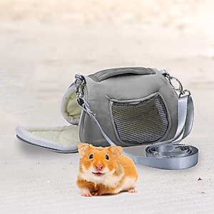 Litewoo Hamster Travel Carrier Portable Outgoing Breathable with Adjustable Shoulder Strap Pet Carrying Bag for Sugar Glider Hamster Rat Chipmunk
