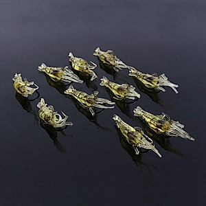 Yosoo Health Gear Fishing Lures, 10Pcs Shrimp Simulation Soft Prawn Lure Bait Hook Tackle Bass Fishing Lures