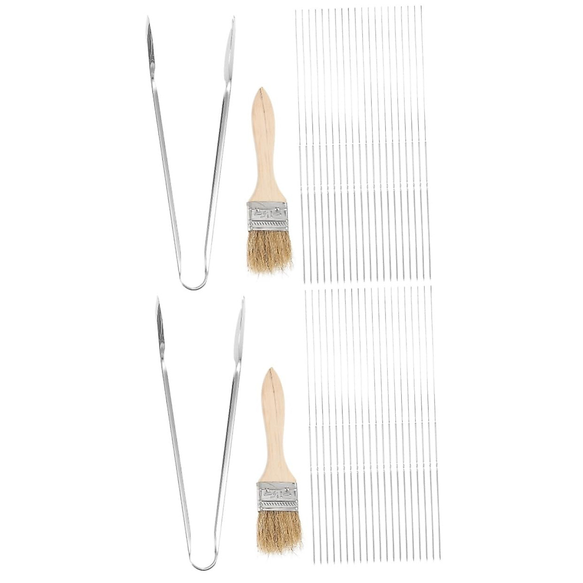 2 Sets Barbecue Tool Set Bbq Accessories Barbecue Accessories Grill Utensils for Outdoor Grill Multi-function Grill Clip Stainless Steel Bbq Sticks Barbecue Supply Bbq Tools