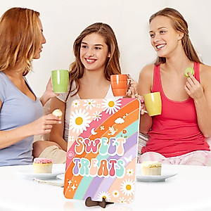 WenmthG Hippie Birthday Party Decorations Acrylic Sweet Treats Sign- 8.3x 11.7 Inch Groovy Table Sign with Stand Daisy Retro Hippie Groovy Party Centerpiece for Birthday Party Event Gift Table Decor