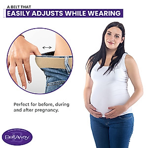 BELTAWAY Easily Adjustable No Show Elastic Belts for Women – Invisible, Flat Buckle, Buckleless Stretch Belts Soft, Non-Slip – Ideal for Jeans, Pants– Elastic, Flat Front –1.5" Width Blk-White, 16-4X