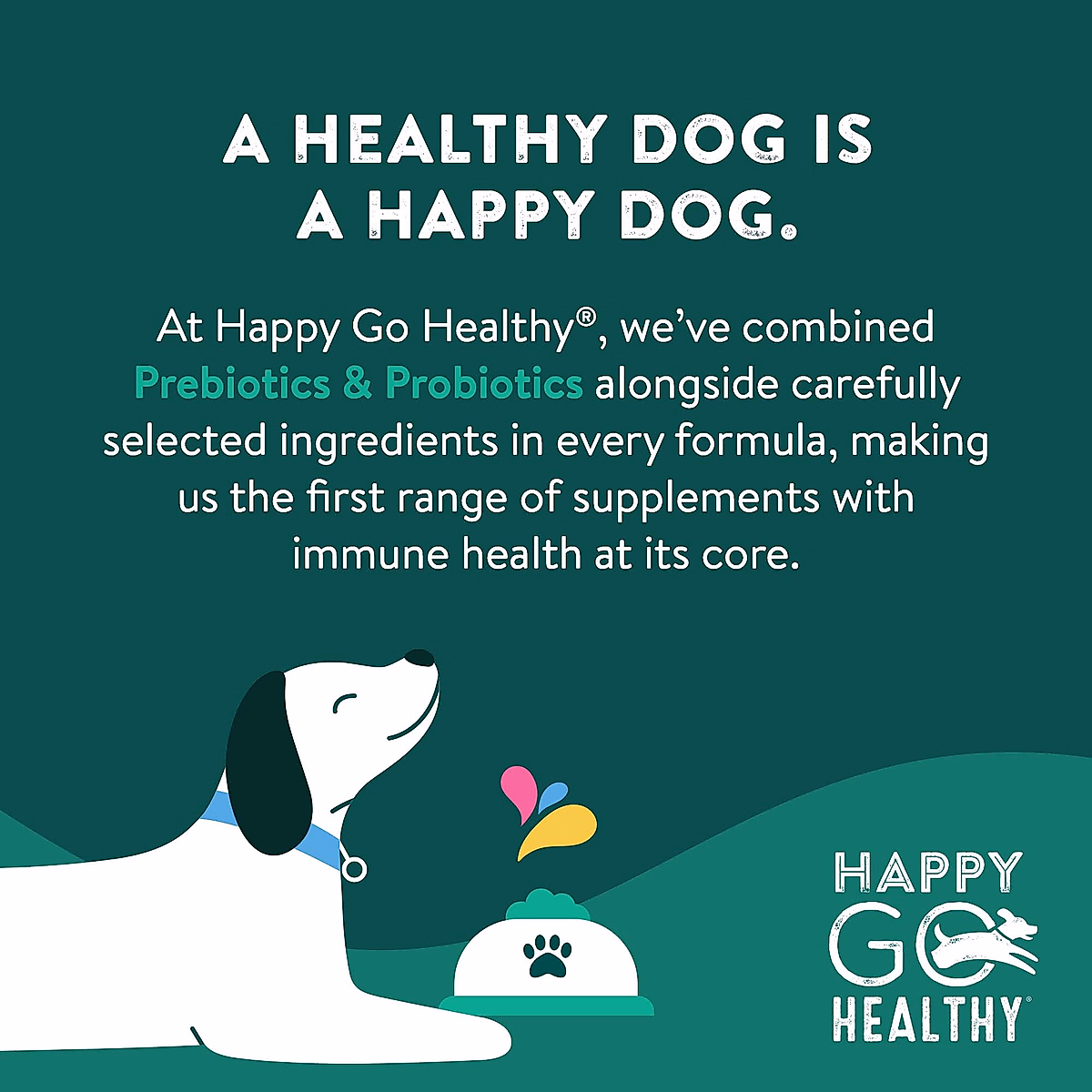 Happy Go Healthy Daily Wellness + Skin & Coat Bundle Supplements for Dogs - Probiotic & Prebiotic Benefits with Omega-3s | 2 x 21 Count Bags