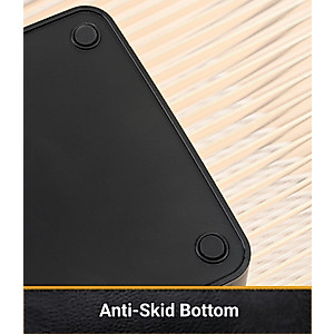 Hiorigin Bamboo and Plastic Bathroom Countertop Organizer, Removable Divider, Vanity Storage, L