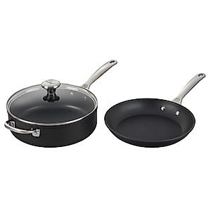 Le Creuset Toughened Nonstick PRO Cookware Set, 3 pc. (10" Fry Pan, 4.25 qt. Saute Pan with Lid),Gray
