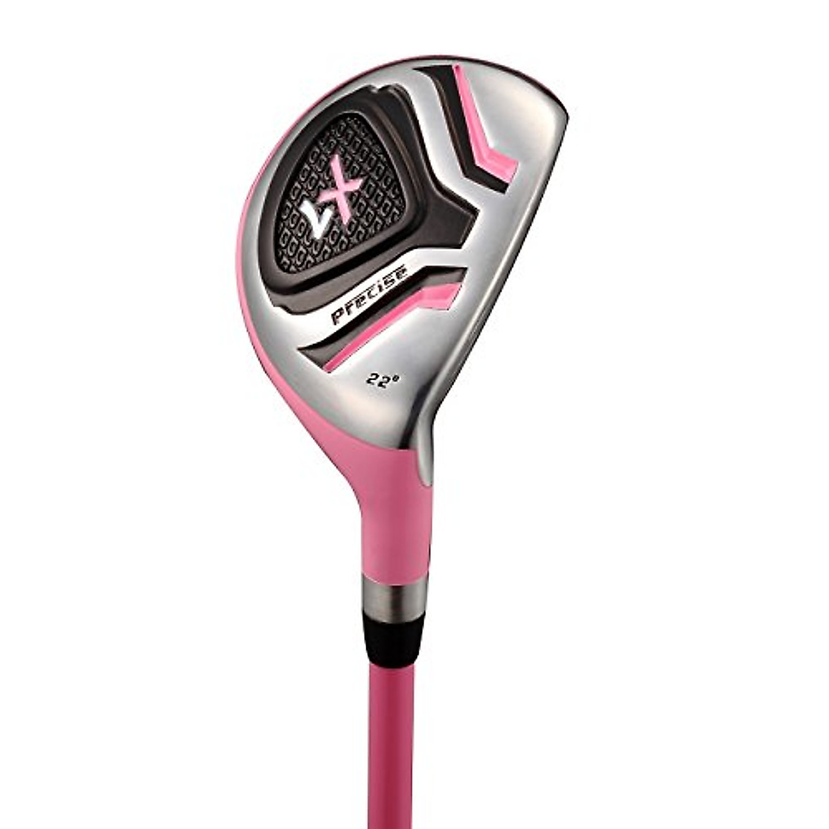 Distinctive Girls Pink Junior Golf Club Set for Age 6 to 8 ( Height 3'8" to 4'4" ), Left Handed Only, Set Includes: Driver, Hybrid Wood, 2 Irons, Putter, Bonus Stand Bag & 2 Headcovers