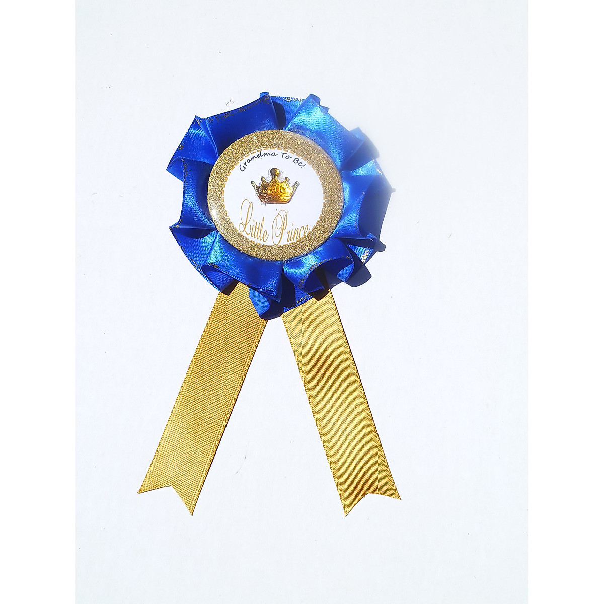 Baby Shower Party Themed Button for Grandma To Be (Royal Blue &Gold)L8