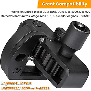 For Detroit Diesel DD13 DD15 DD16 Engine Brake Adjustment Tools 4.6MM&4.1MM+Barring Tool+TDC Locating Pin W470589042300 W470589022300 W47058900150 W470589046300/J-46392 Heavy Duty Steel (4 Tools)
