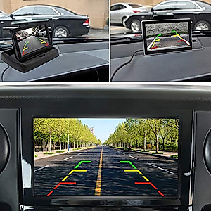 Mini Car Rear View Camera Night Vision Backup Camera with Waterproof IP67 Color CMOS 8 LED Lights Flush Mount 170 Viewing Angle