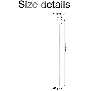 H&W 12''L Golden Ring Loop Round Shape Card Holders 40PCS Floral Picks Clips for Wedding & Flower Arrangements, DIY Craft Wire Clip Table Card Holders Note Photo Picture Memo Holder Cake Topper (Ring)