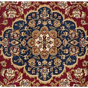 Kirsten Traditional Oriental Red Oval Area Rug, 5' x 7' Oval