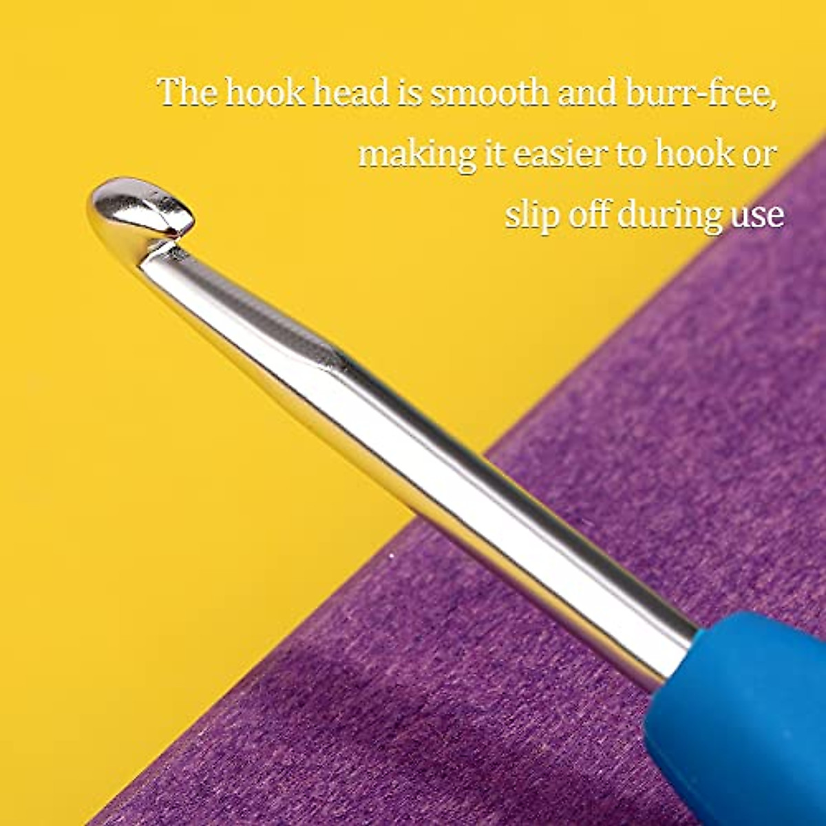 4 mm Crochet Hook, Ergonomic Handle for Arthritic Hands, Extra Long  Knitting Needles for Beginners and Crocheting Yarn (4 mm)