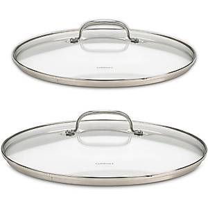 Cuisinart 71-2228CG Chef's Classic Stainless 2-Piece Glass Lid Set,9" & 11" Glass covers