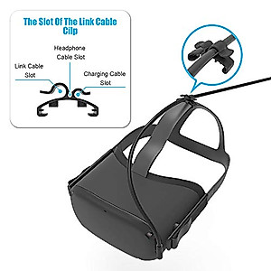 Dengofng 16FT with Fixing Clip VR Headset Accessories Black Link Cable for Oculus Quest 2