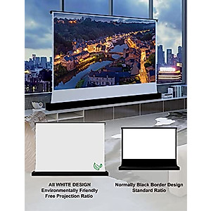 VIVIDSTORM-Projector Screen with Stand Portable Folding Stand Indoor Tension Floor Screen 4k HD All White Cinema, 4K/3D/UHD Gaming/Home Cinema,Compatible with Normally Projector,VSDSTWA84H