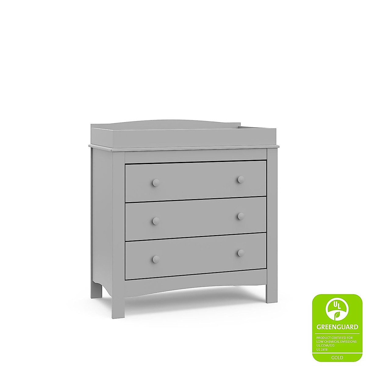 Graco Noah 3 Drawer Chest with Changing Topper, Baby and Kids Dresser, Universal Design for Children's Bedroom, Pebble Gray