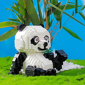 Larcele Micro Building Blocks Set, DIY Mini 3D Building Toy Bricks,820 Pieces KLJM-08 (Panda)