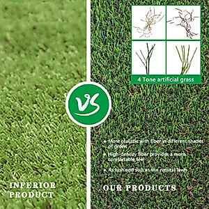 CJNLON 12"x12" Artificial Grass Tiles, 9 Packs Self-draining Fake Grass Turf Tiles Set for Flooring Decor, Dog Pads Indoor Outdoor 1.57'' in Pile Height