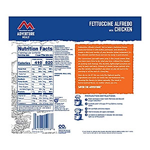 Mountain House Fettuccine Alfredo with Chicken | Freeze Dried Backpacking & Camping Food | 6-Pack