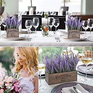 Leyaron 10 Bundles Fake Flowers Artificial Lavender Faux Plastic Plants for Home Decor Wedding Kitchen Garden Patio Porch Window Box Office Table Centerpieces Indoor Outdoor Decorations Purple