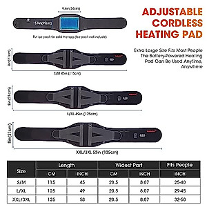 Heating Pad for Back Pain Relief - Rechargeable Wireless Electric Portable Heating Pad with Massageing Vibrations,9 Settings-6 Heating Levels&3 Massage Modes-15Relaxing Combinations Arthritis(53Inche)