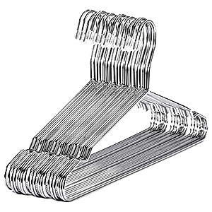n/a Hangers Stainless Steel 40 cm 20Pcs Hangers for Clothes Standard Notched Hanger Space Saving