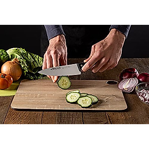 ARCOS Chef Knife 6 Inch Stainless Steel. Cooking Knife to Cut and Peel Small Food. Ergonomic Polyoxymethylene Handle and 155mm Blade. Series Universal. Color Black