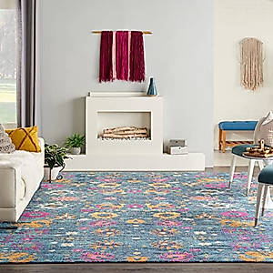 Nourison Passion Silver 1'10" x 2'10" Area -Rug, Boho, Moroccan, Bed Room, Living Room, Dining Room, Kitchen, Easy -Cleaning, Non Shedding, (2' x 3')