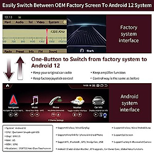 Road Top Newest Android 12 Car Stereo 10.25" Car Touch Screen for Mercedes Benz GLK Class X204 2009-2015 Year, 8+128G, Support Wireless Carplay, Global Weather,OTA Upgrade,Voice Control