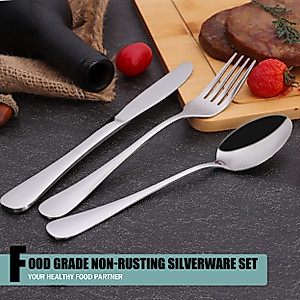 Ansukow 20 Piece Silverware Set for 4, 18/8 Stainless Steel Flatware Cutlery Set for Home Kitchen, Knives Forks Spoons Set, Mirror Polished, Dishwasher Safe