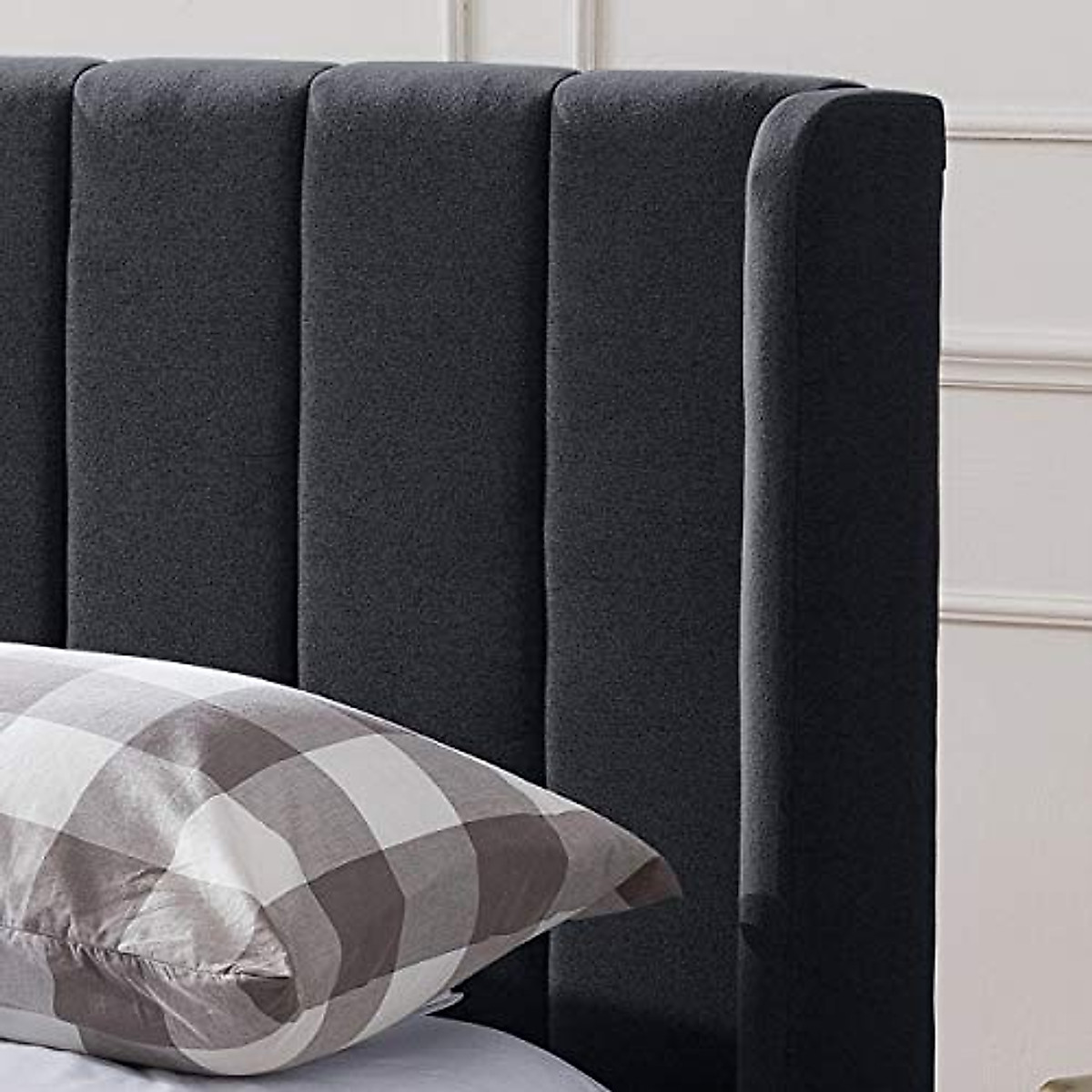 Christopher Knight Home Riley Fully-Upholstered Bed Frame-Queen-Size-Traditional-Black