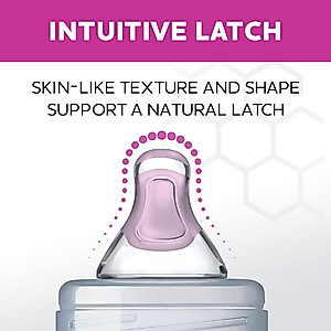 Chicco Duo 100% Silicone Intui-Latch Baby Bottle Nipple with Anti-Colic Valve | Skin-Like Texture and Breast-Like Flow | Stage 2, Medium Flow | 2 Count (Pack of 1) | 3+ Months