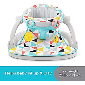 Fisher-Price Portable Baby Chair Sit-Me-Up Floor Seat with Developmental Toys & Machine Washable Seat Pad, Windmill