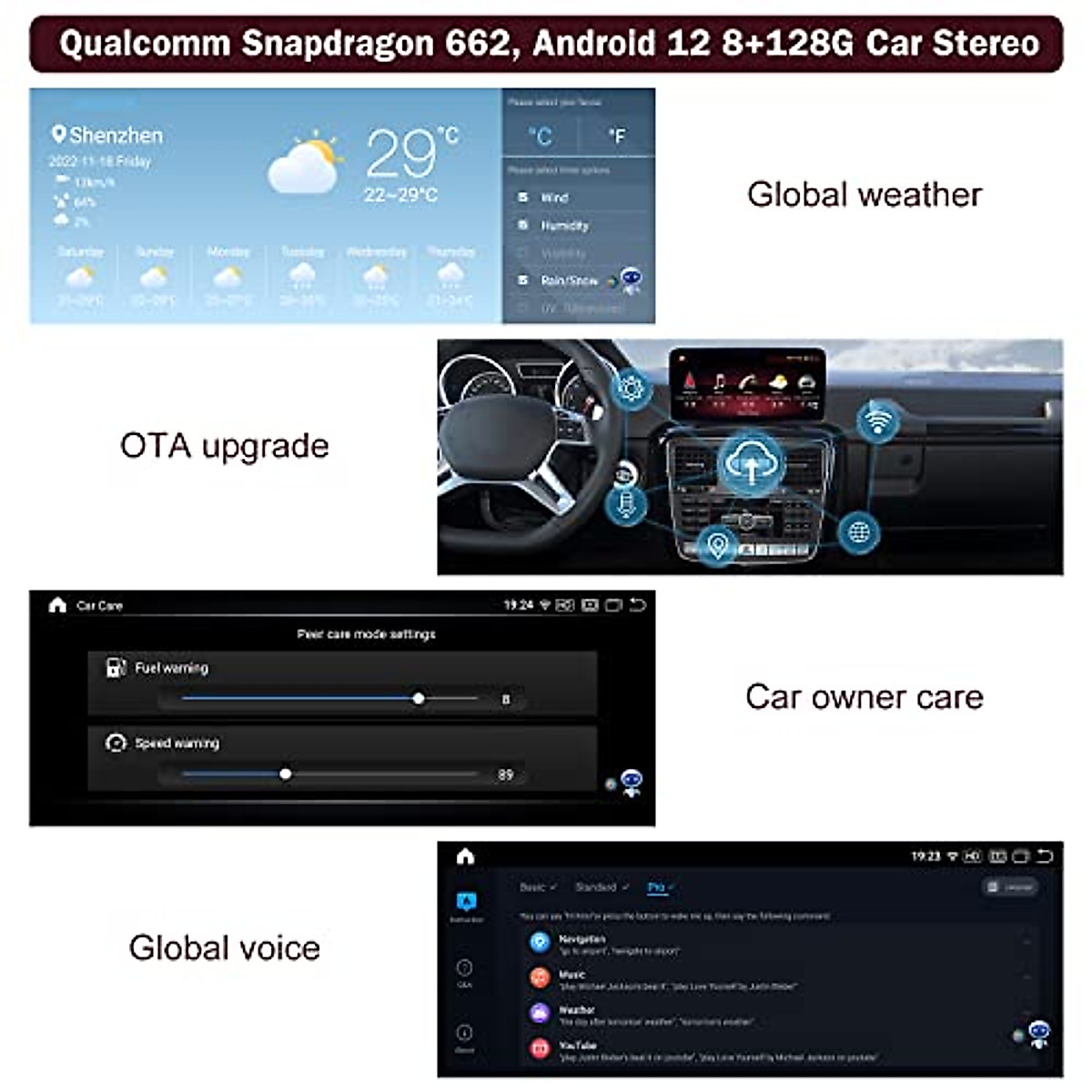 Road Top Android 12 Car Stereo 10.25" Car Touch Screen for Mercedes Benz G Class NTG4.5/ NTG4.7 2012-2015 Year, 8+128G, Support Wireless Carplay, Global Weather,OTA Upgrade,Voice Control