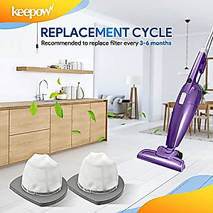 KEEPOW Featherweight Replacement Filters Compatible with Bissell Featherweight Stick Lightweight Bagless Vacuum 2033, 20331, 20333, 20336, 20339, 2033M (4-Pack)