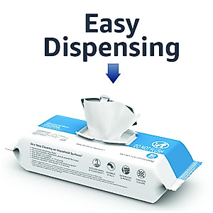 Amazon Brand - Solimo Disinfecting Wipes, Lemon & Fresh Air Scent, Sanitizes/Cleans/Disinfects/Deodorizes, 80 Count (Pack of 4)