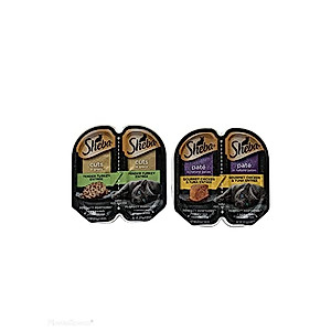 Sheba Perfect Portions Pate Wet Cat Food Cuts in Gravy Variety Pack All Flavors, Beef, Chicken, Salmon, Turkey, Tuna, White Fish, Multipack (24 Servings) with Lara's Booklet Bundle