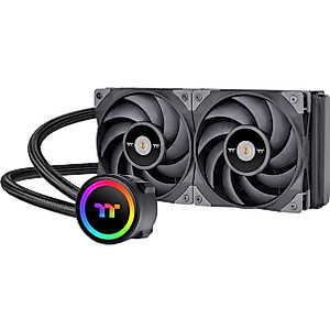 Thermaltake TOUGHLIQUID 240 ARGB Motherboard Sync All-in-One Liquid CPU Cooler, AMD (AM5/AM4) / Intel (LGA 1700/1200), 240mm High Efficiency Radiator CL-W319-PL12BL-A
