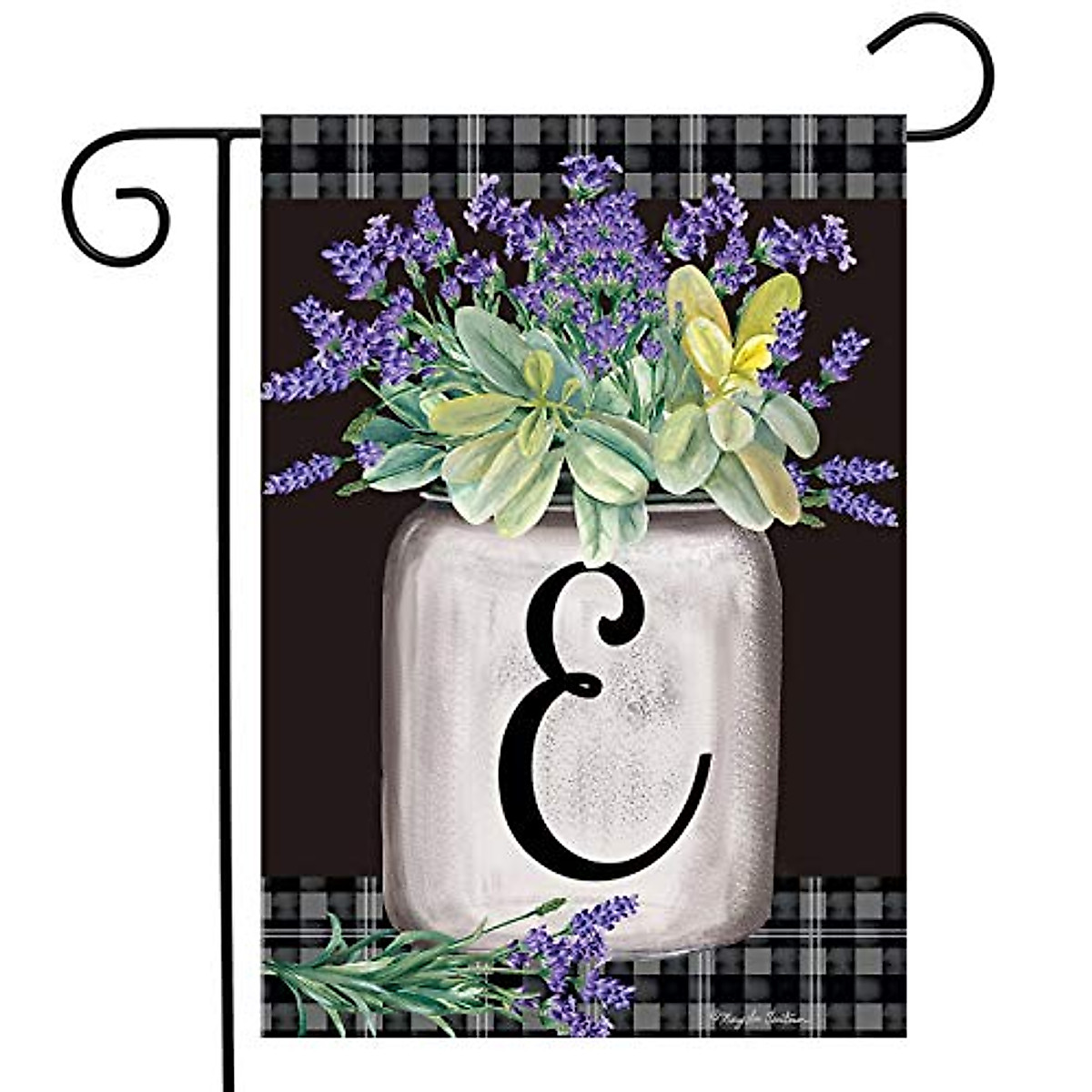 Farmhouse Monogram Letter E Garden Flag Floral Briarwood Lane 12.5" x 18"