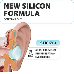 PQ Silicone Gel Wax Ear Plugs - 16 Earplugs Noise Canceling Waterproof Earplugs for Swimming and Sleeping, Noise Reduction Ear Protection, Sound Blocking Level 32Db (16 Pillows) Blue