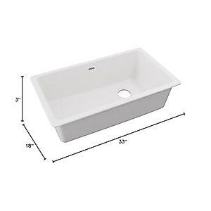 Elkay Quartz Classic ELGU13322WH0 White Single Bowl Undermount Sink