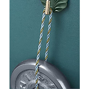 Goenn Bathroom Kitchen Traceless Hole Free Adhesive Hook Light Luxury Wind Shell Hook Strong Adhesive high Load-Bearing Hook Hanging Hook Behind The Door Deepseablue(4sets)