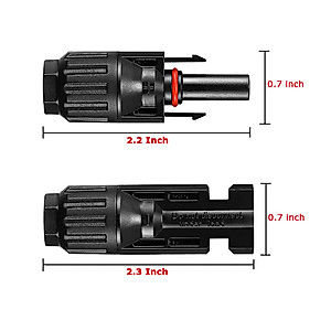 KEYGMA 6 Pairs Male/Female Solar Panel Cable Connectors, 2 Pieces Spanners for PV Solar Connector, Solar Panel Connector Kit, IP67 Waterproof, 50A 1000V DC (6 Pairs)