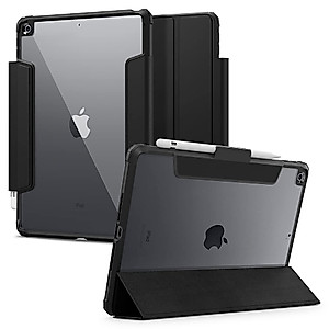 Spigen Ultra Hybrid Pro Designed for iPad 10.2 Case, iPad 9th Generation Case (2021) / iPad 8th Generation Case (2020) / iPad 7th Generation Case (2019) with Transparent Back and Pencil Holder - Black
