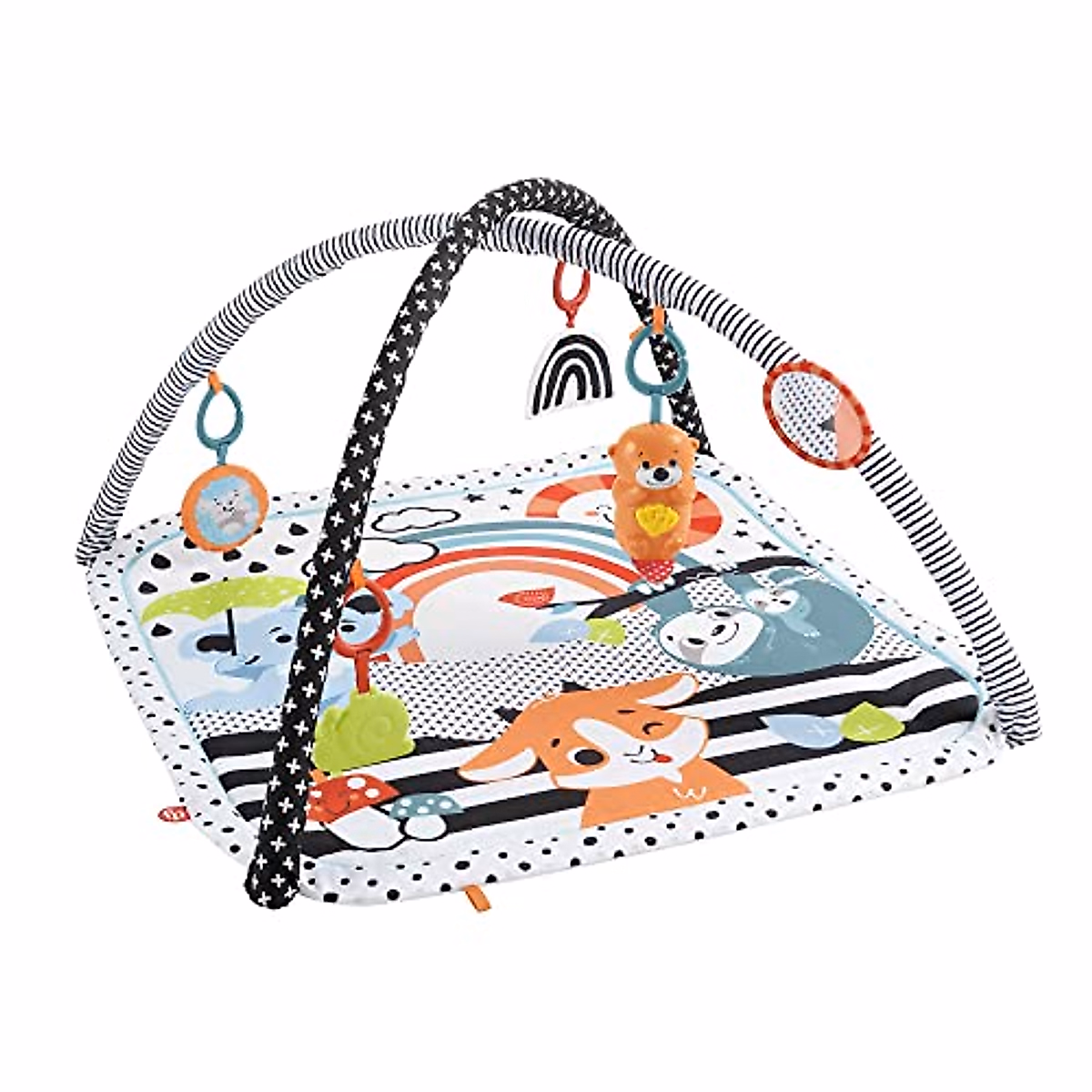 Fisher-Price 3-in-1 Music, Glow and Grow Gym, Infant Activity Play mat for Tummy time and take Along