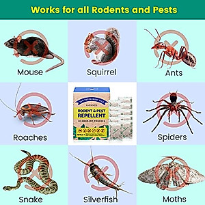 ELEGENZO Mouse Repellent Pouches with Peppermint Oil - Repels Mice, Rats, Squirrels, Roaches, Ants, Spiders, Moths 1 Count (Pack of 5)